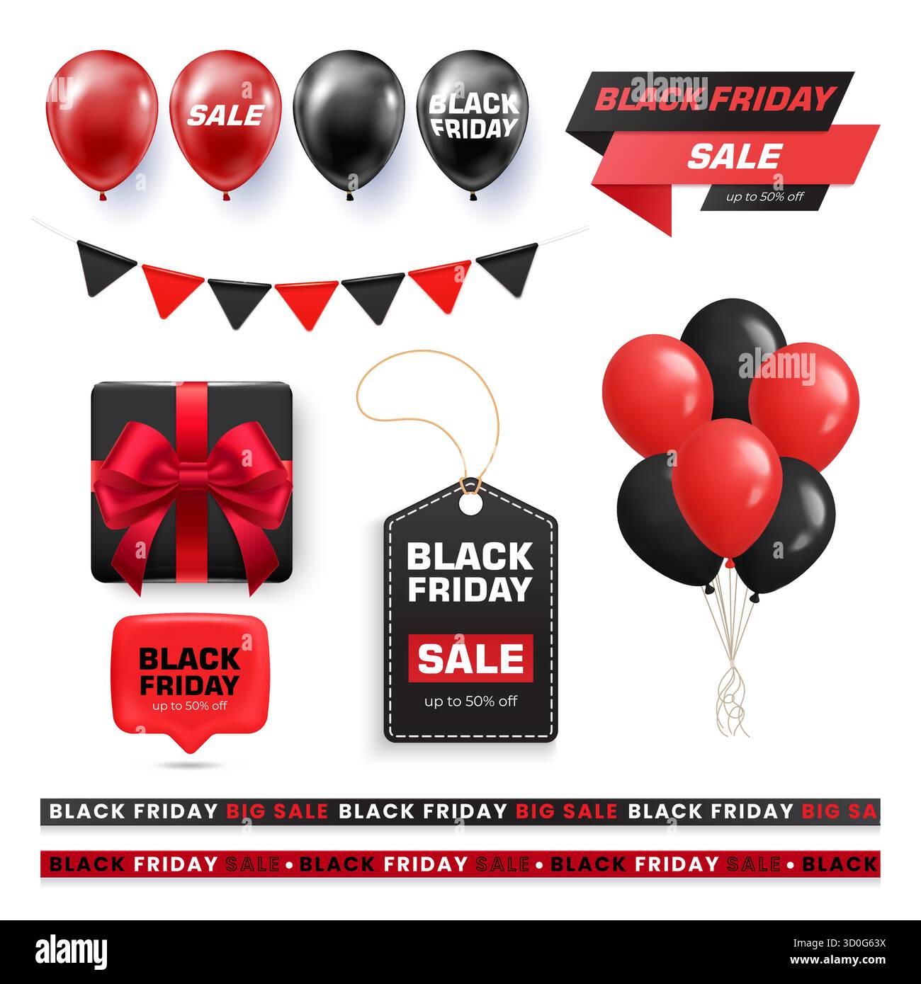 Black friday elements set Stock Vector Images - Alamy