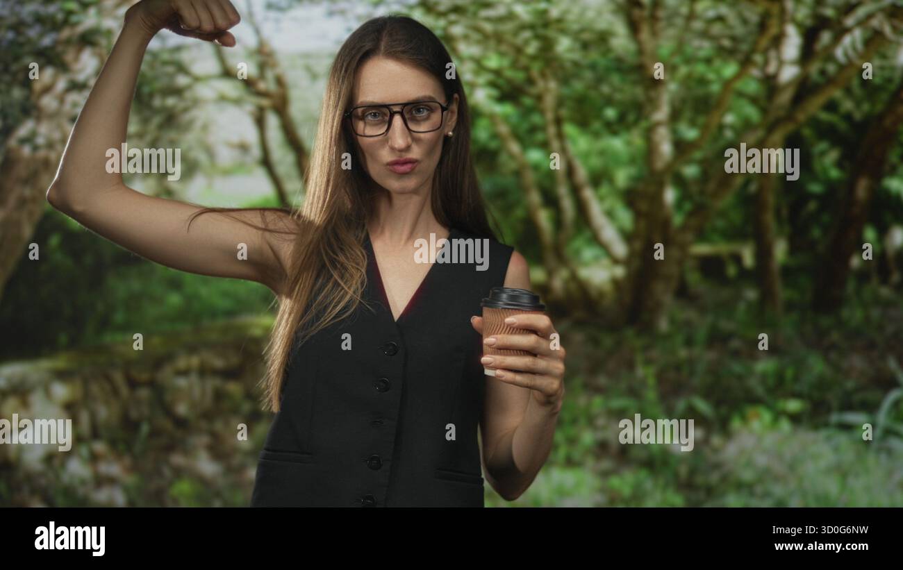 Woman flexes left arm hi-res stock photography and images - Alamy