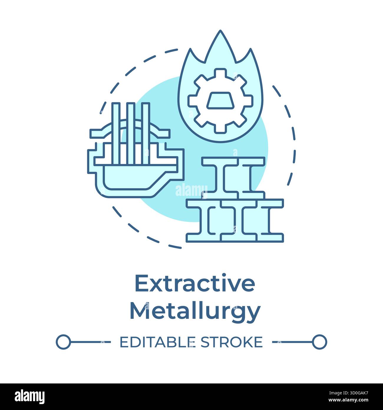 Extractive metallurgy soft blue concept icon Stock Vector Image & Art ...