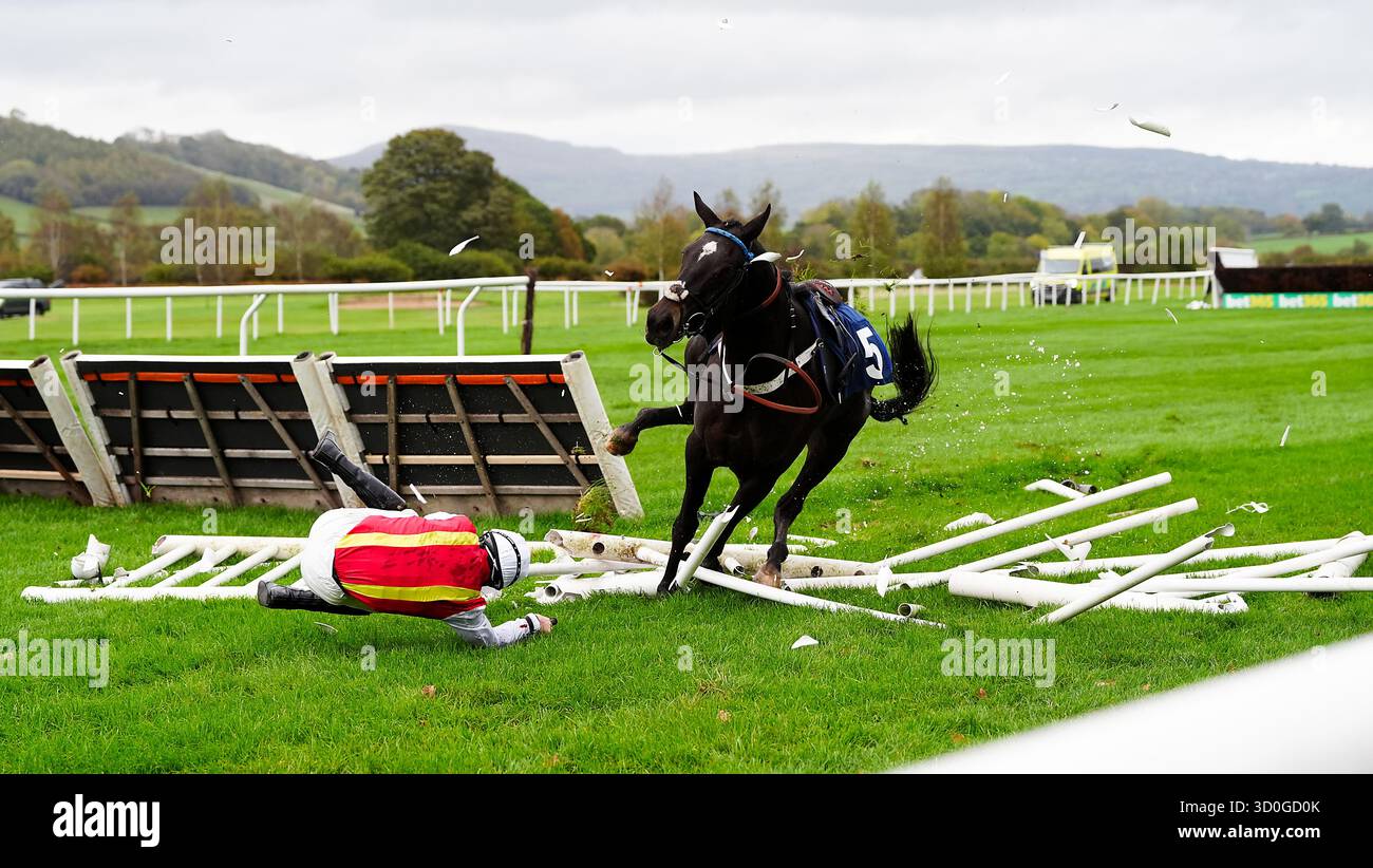 Jockey William Maggs falling from Jack The Boss during the Join The ...