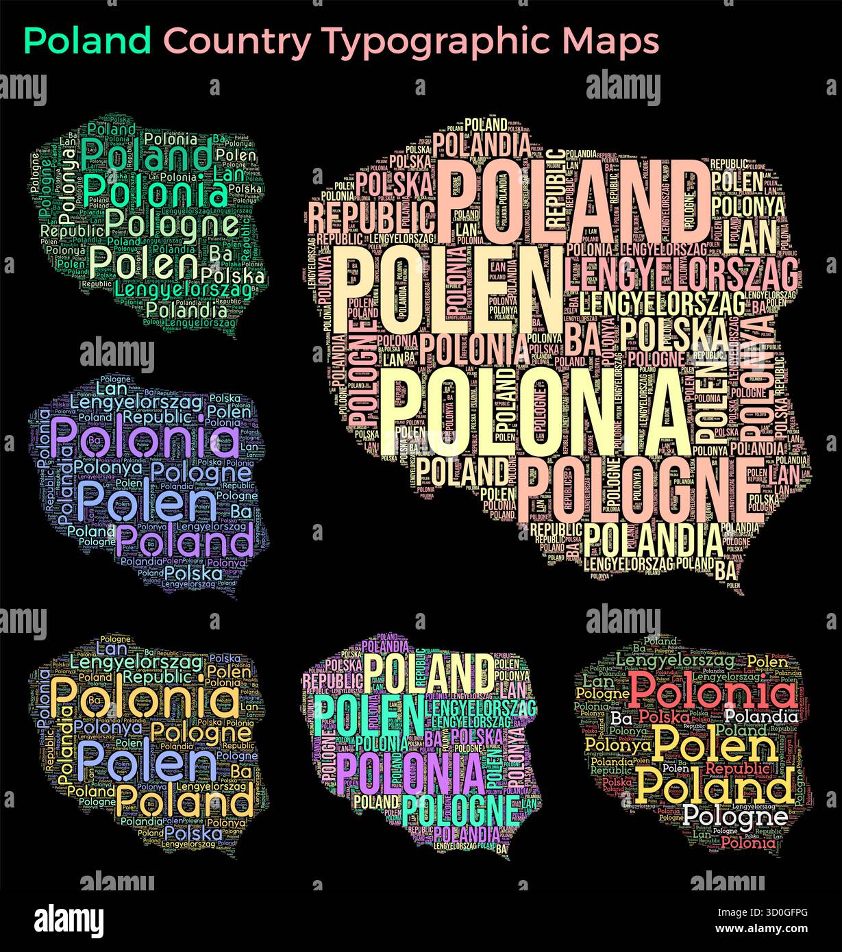 Poland typography map Stock Vector Images - Alamy