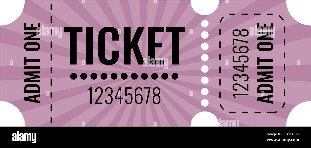 Editable retro style ticket template with clean layout, decorative ...