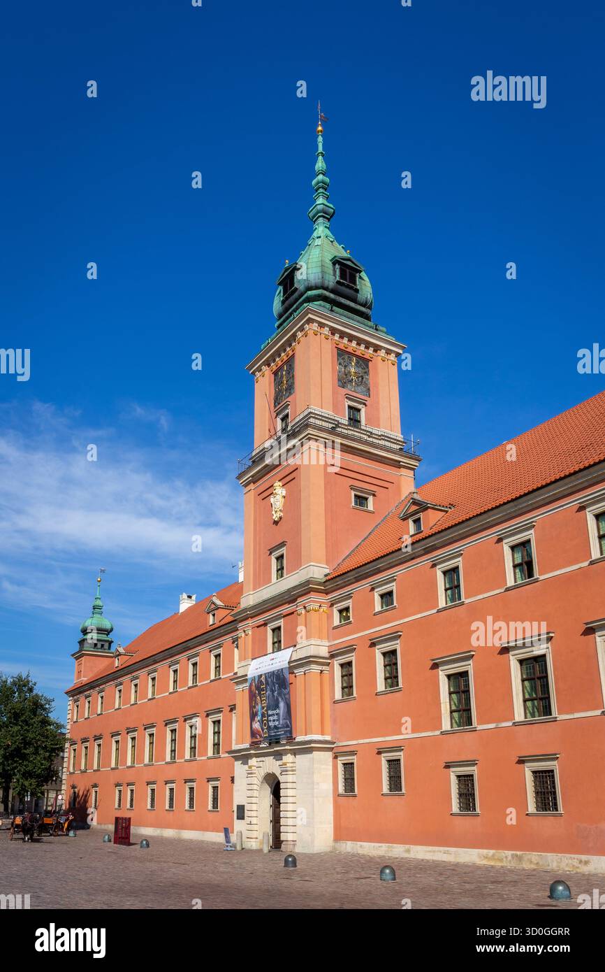 Warsaw, Poland, 15.08.20. The Royal Castle in Warsaw, orange brick ...