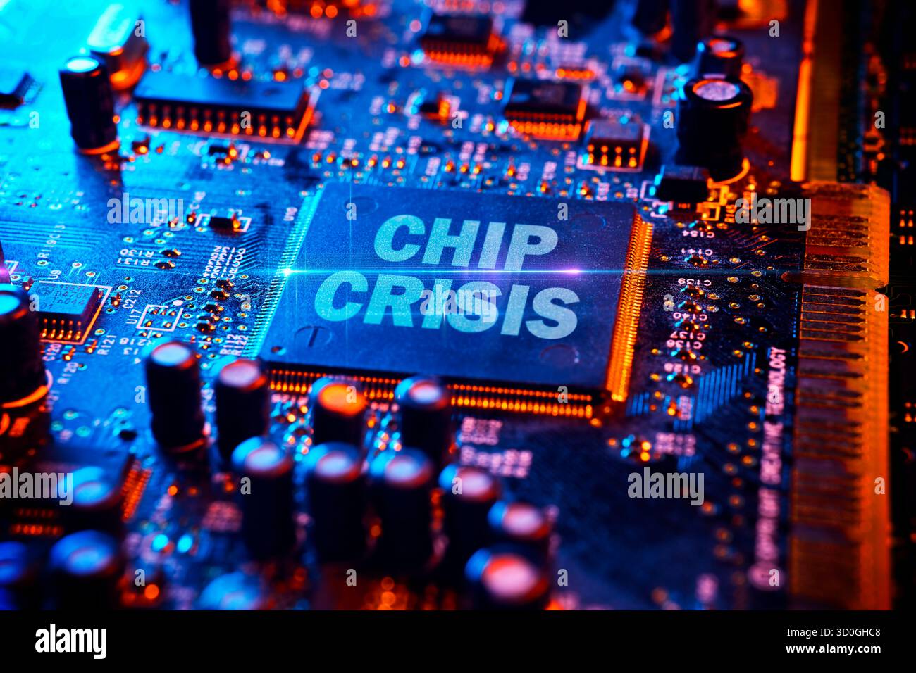 Chip crisis, chip shortage, photomontage Stock Photo - Alamy