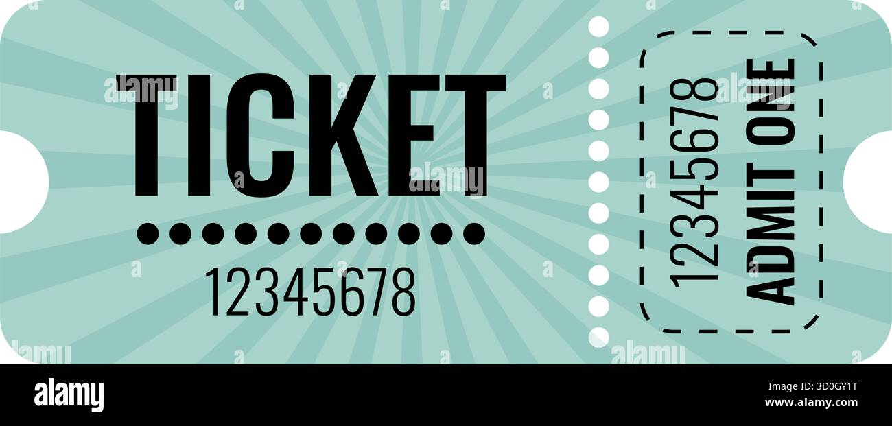 Editable blank ticket template in retro style with soft colors and torn ...