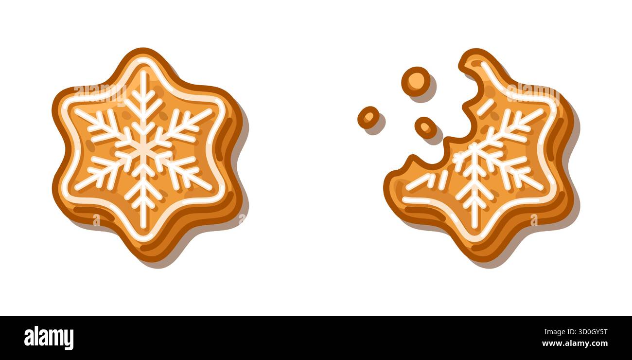 Gingerbread Star Snowflake Cookie Set Stock Vector Image & Art - Alamy