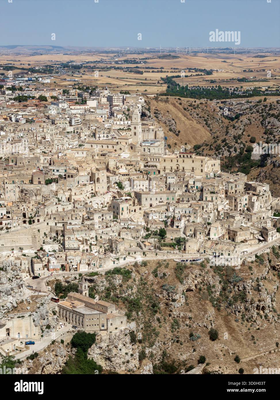 Aerial view of the ancient city's sun-baked stones cascading down the ...