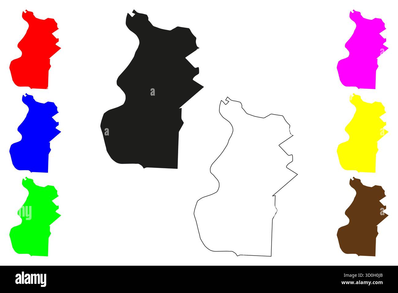 Pathein city (Republic of the Union of Myanmar, Burma) map vector ...
