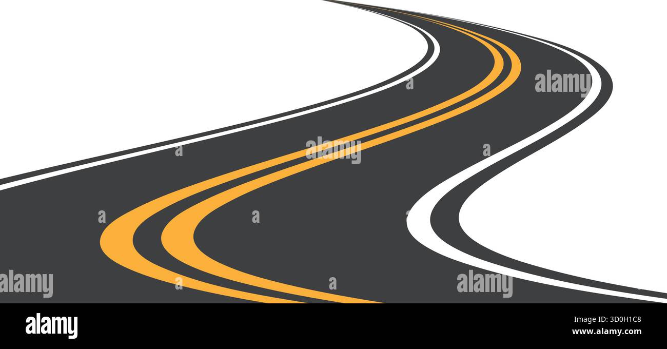 asphalt road going to the distance. Vector illustration Stock Vector ...