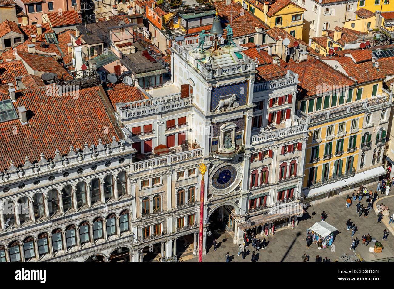 The Venice Clock Tower ,Torre dell Orologio seen from the top of St ...