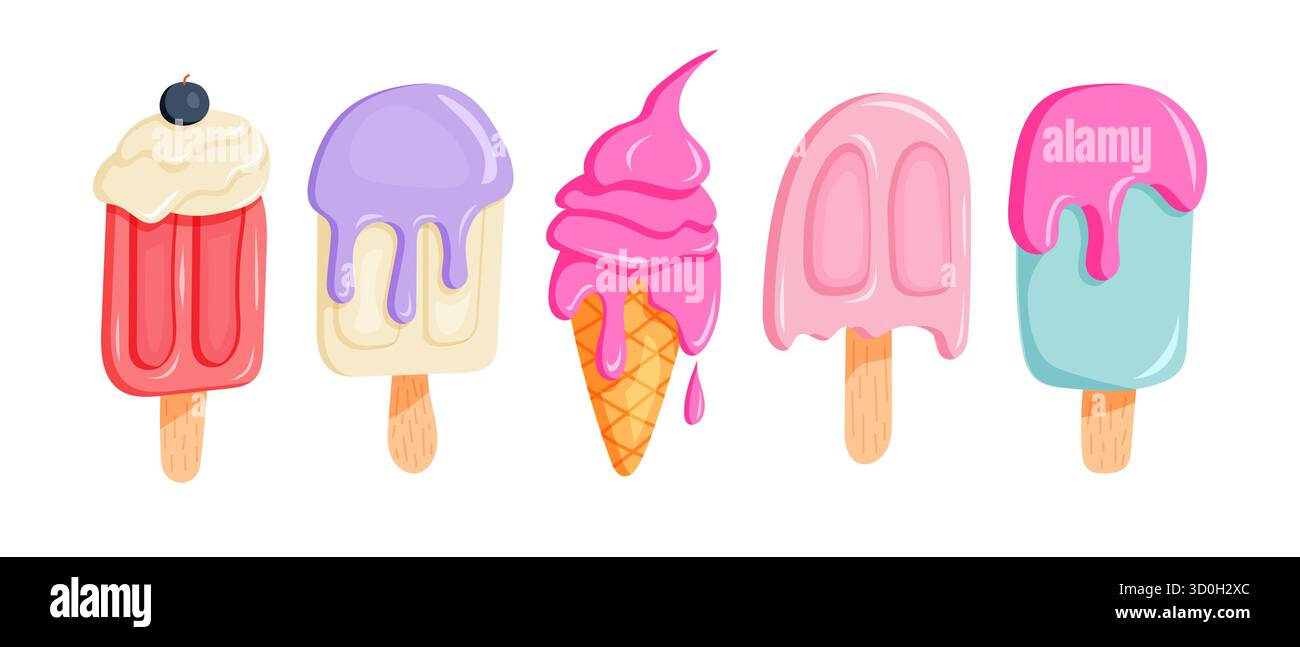 Animated pink ice cream cone hi-res stock photography and images - Alamy