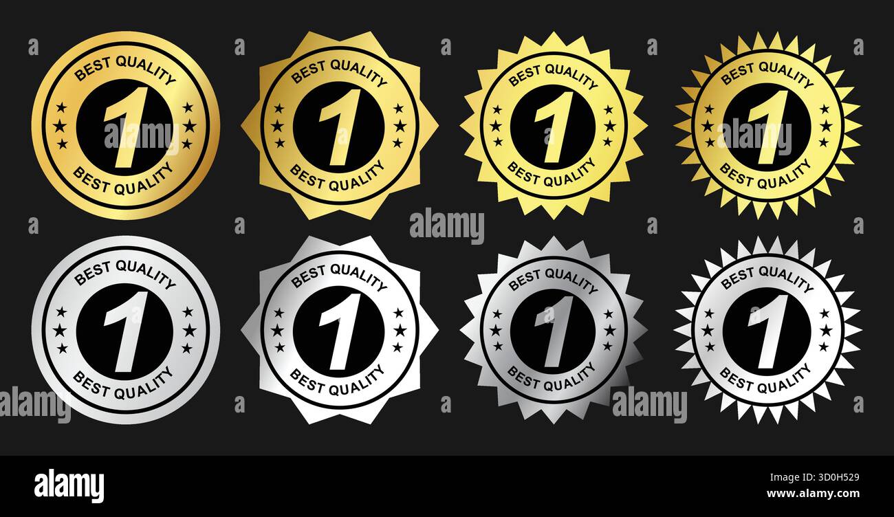 Number One Best Quality Badge for Premium Product Certification Stock ...