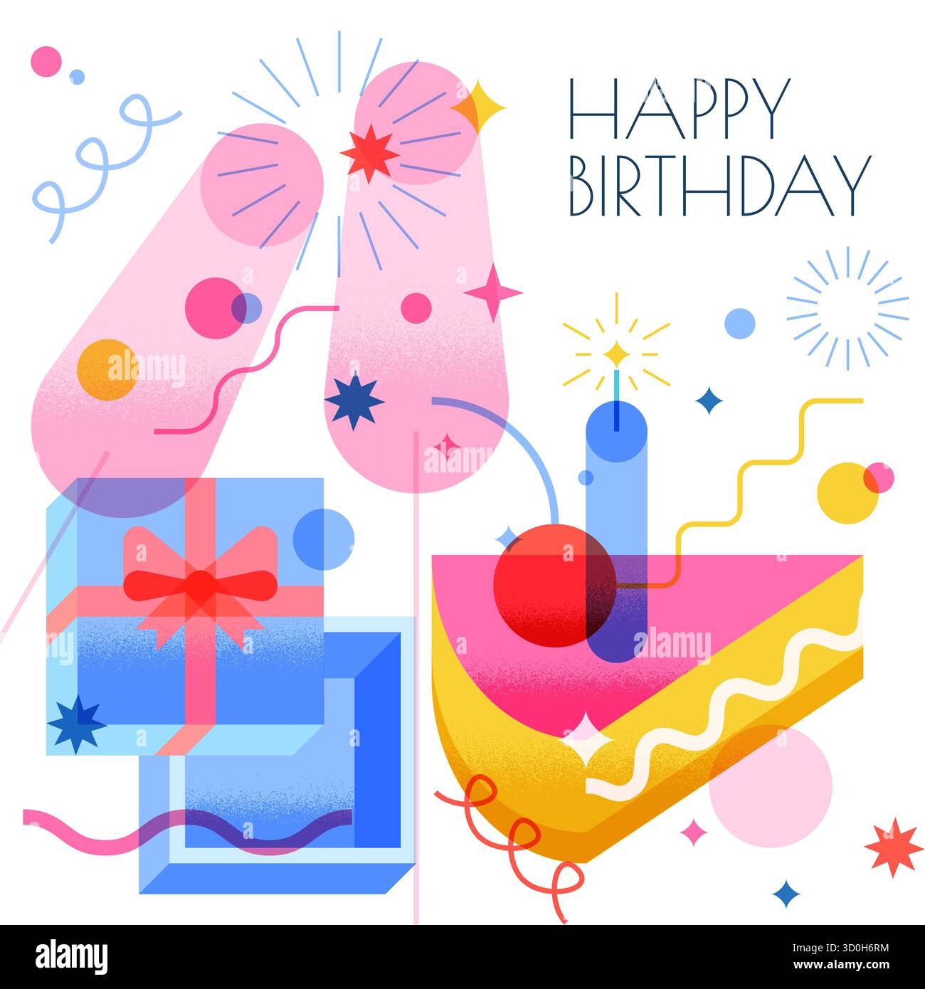 Happy birthday elements happiness Cut Out Stock Images & Pictures - Alamy