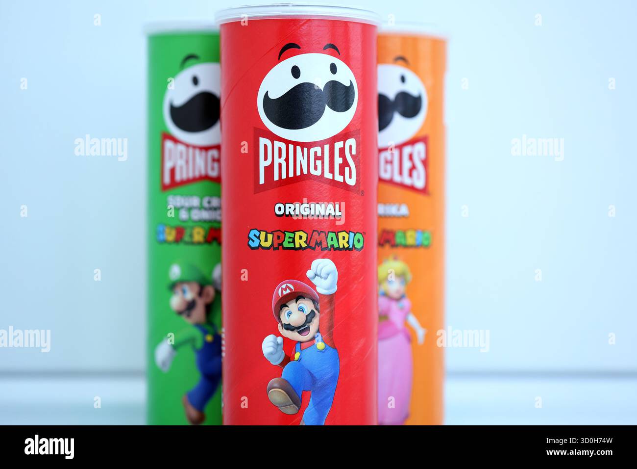 KYIV, UKRAINE - APRIL 19, 2025 Limited Edition Pringles chips close up ...