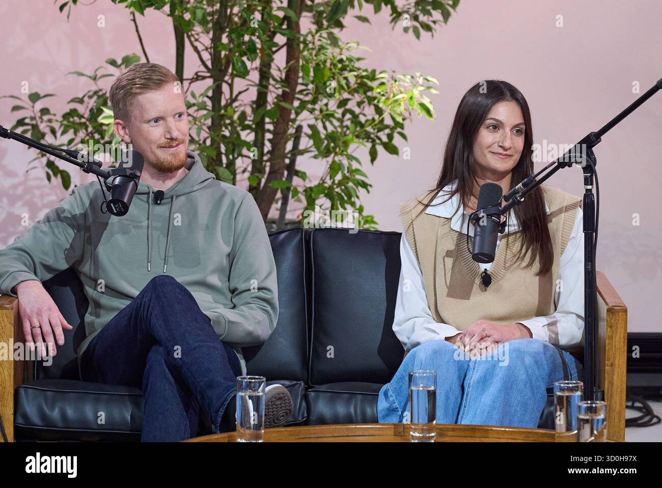 Microsoft AI team members, from left, Trevor Back, Ella Steckler ...