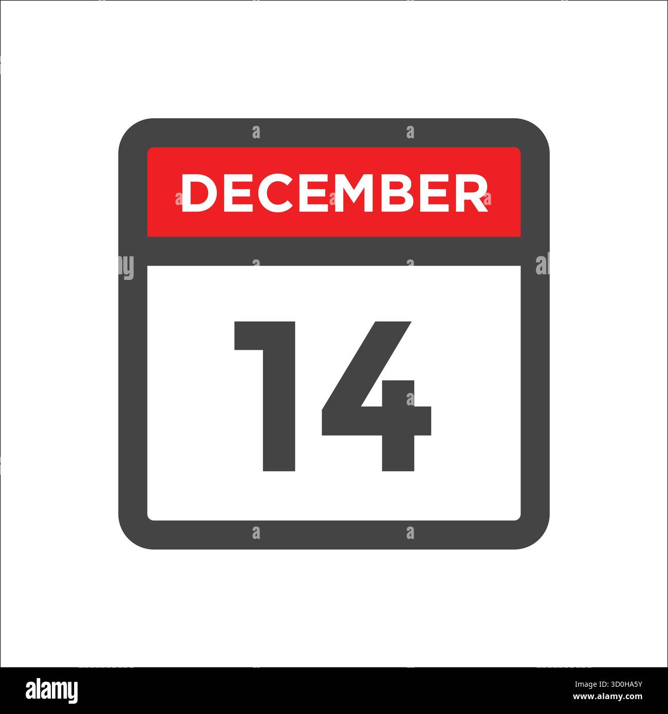 December 14 calendar icon with day and month Stock Vector Image & Art ...