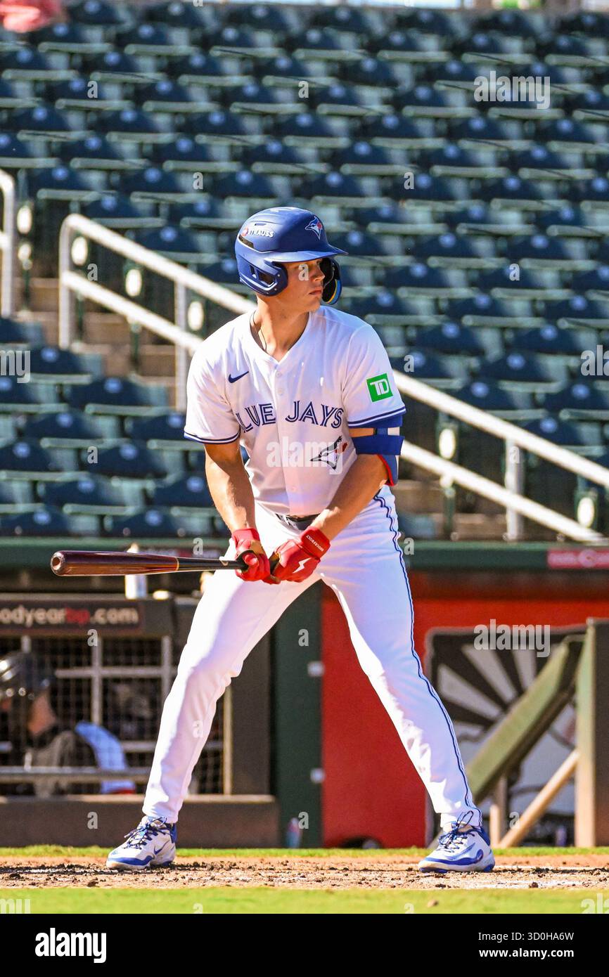 Salt River Rafters designated hitter Josh Kasevich (4) singles in the ...