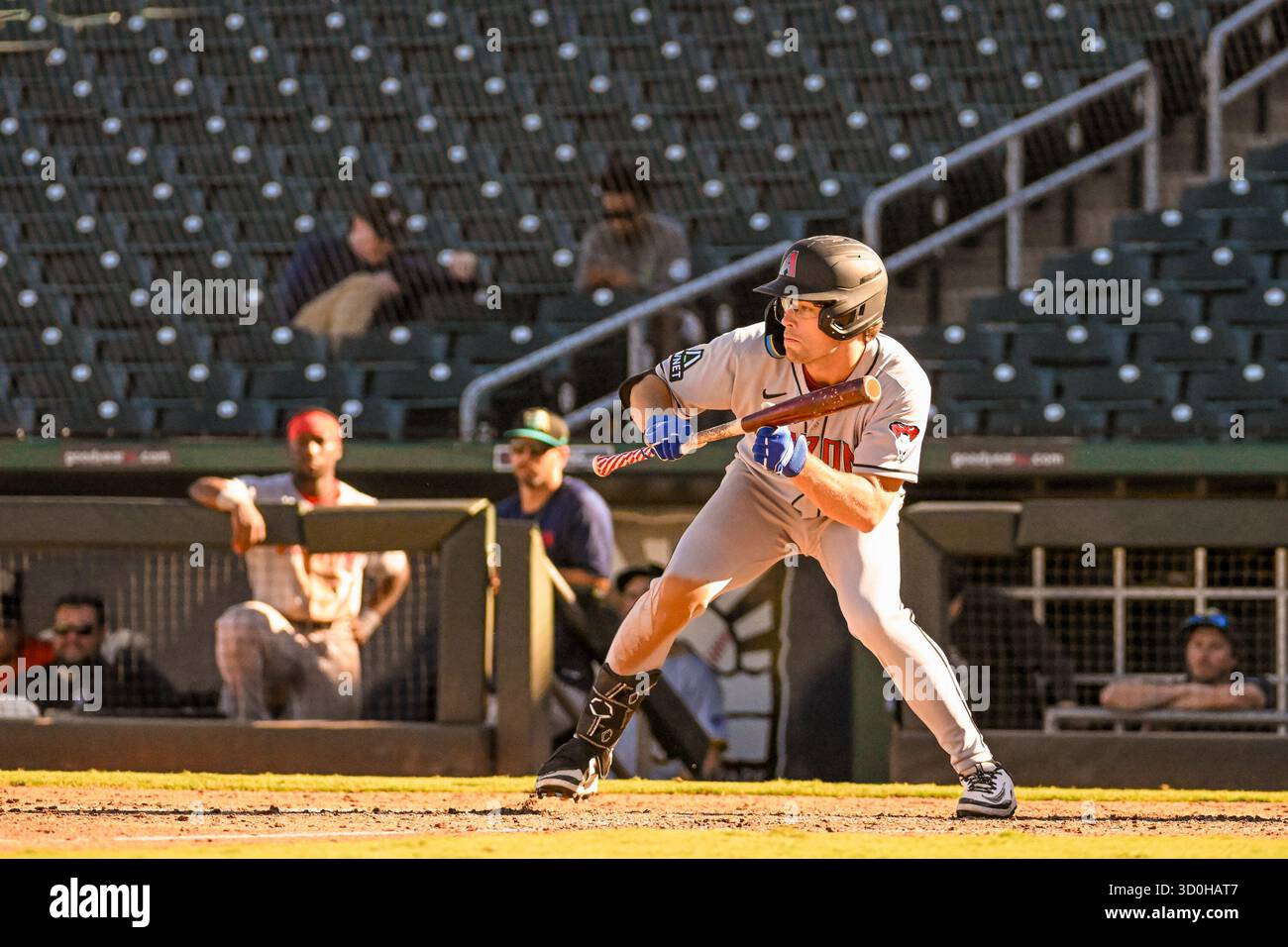 Salt River Rafters right fielder Jack Hurley (15) strikes out in the ...