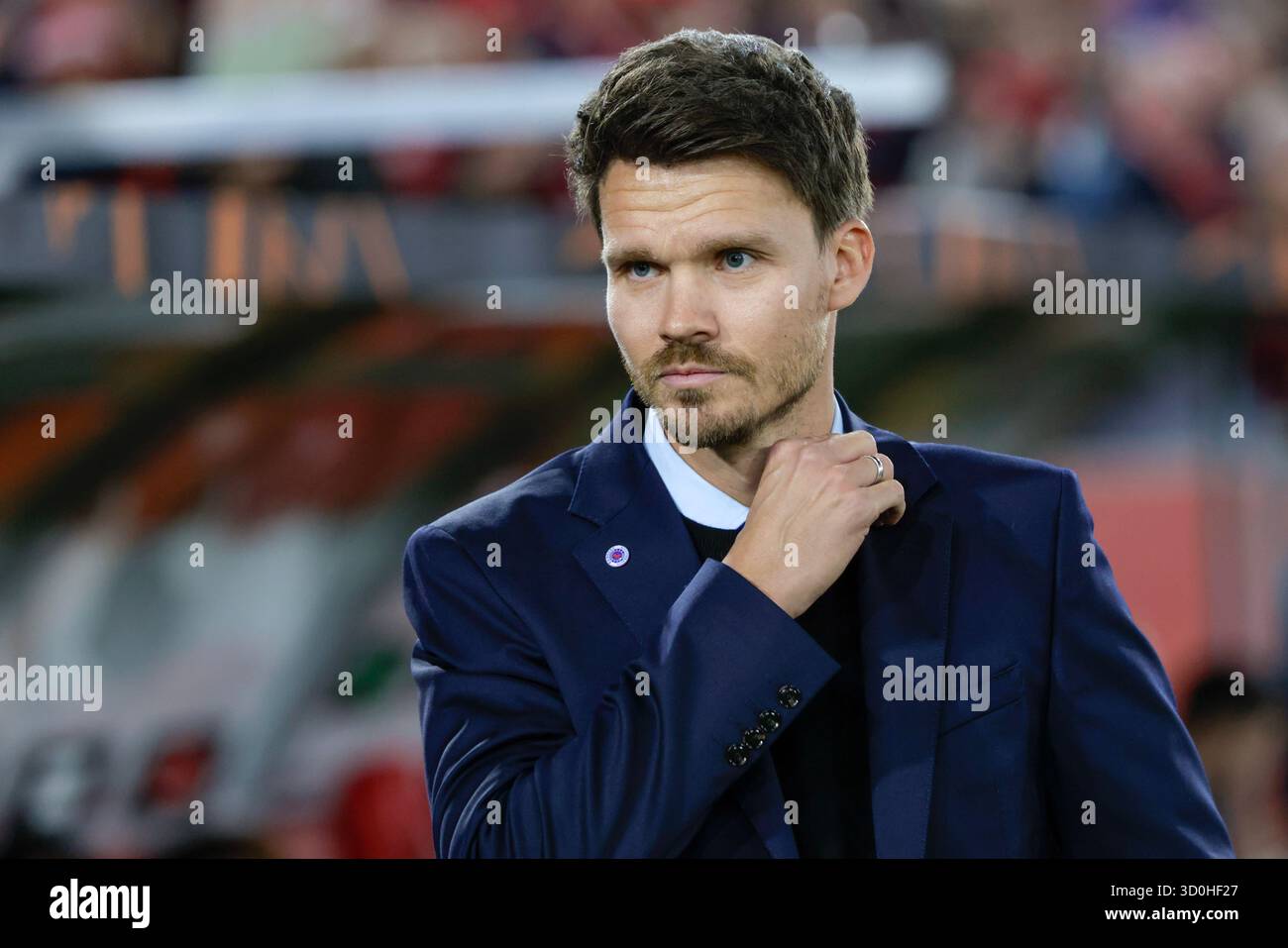 Bergen 20251023. Rangers head coach Danny Rohl before the UEFA Europa ...