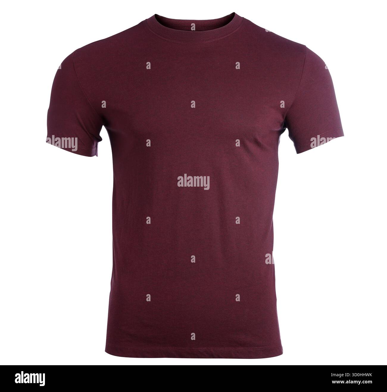 Dark red t-shirt on white background. Mockup for design Stock Photo - Alamy
