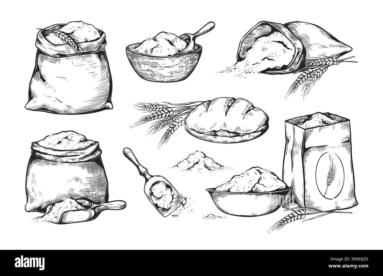 Set seeds wheat barley Stock Vector Images - Alamy