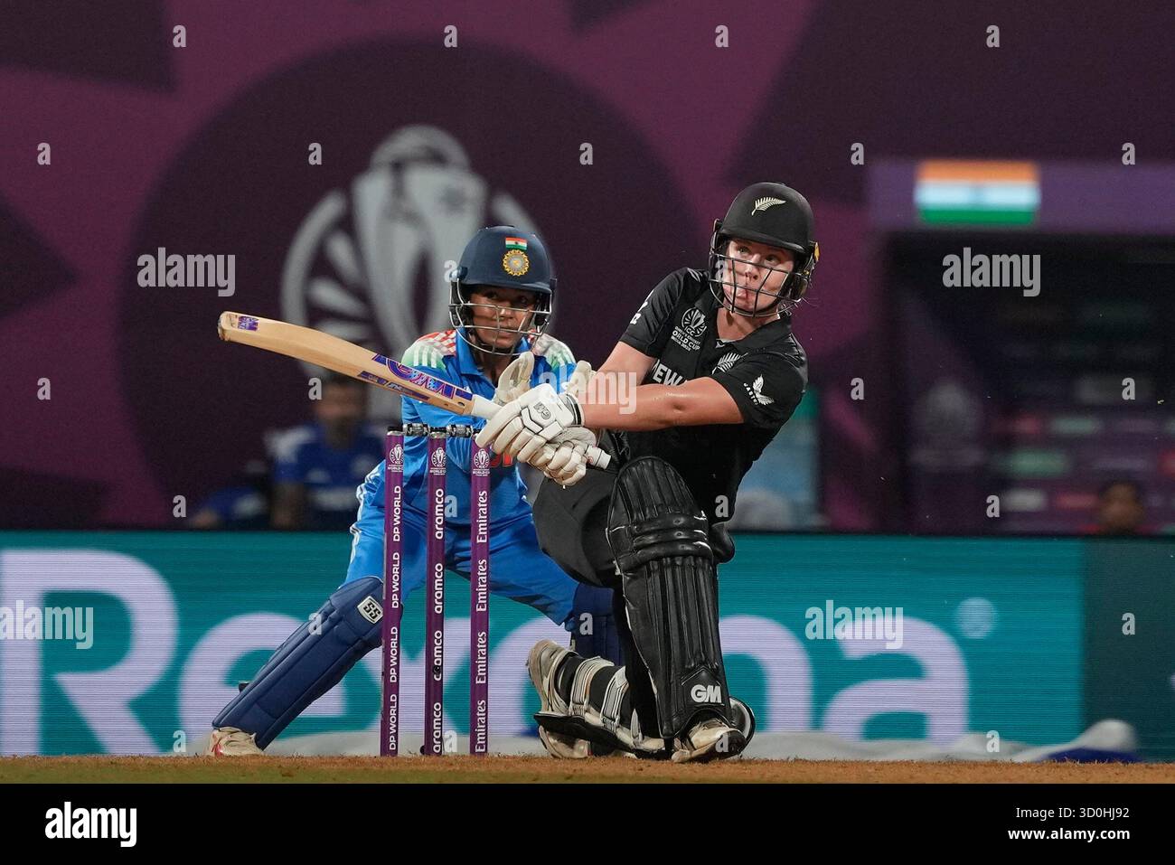 New Zealand's Brooke Halliday plays a shot during the ICC Women's ...