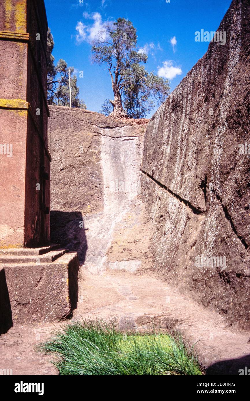 Baptismal pool outside The Rock Hewn Saint Georges Church in Lalibella ...