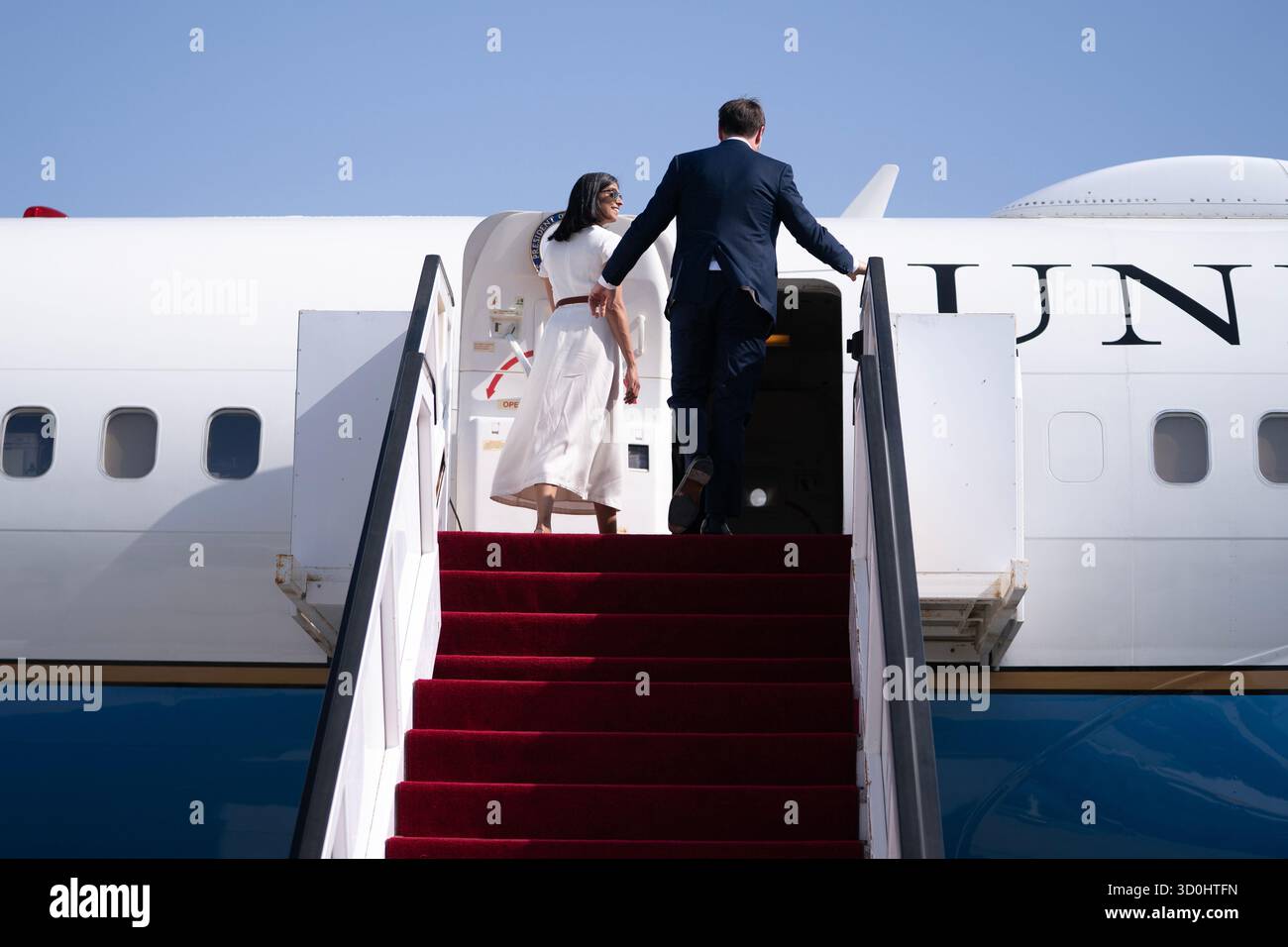 U.S. Vice President JD Vance and Second Lady Usha Vance board Air Force ...