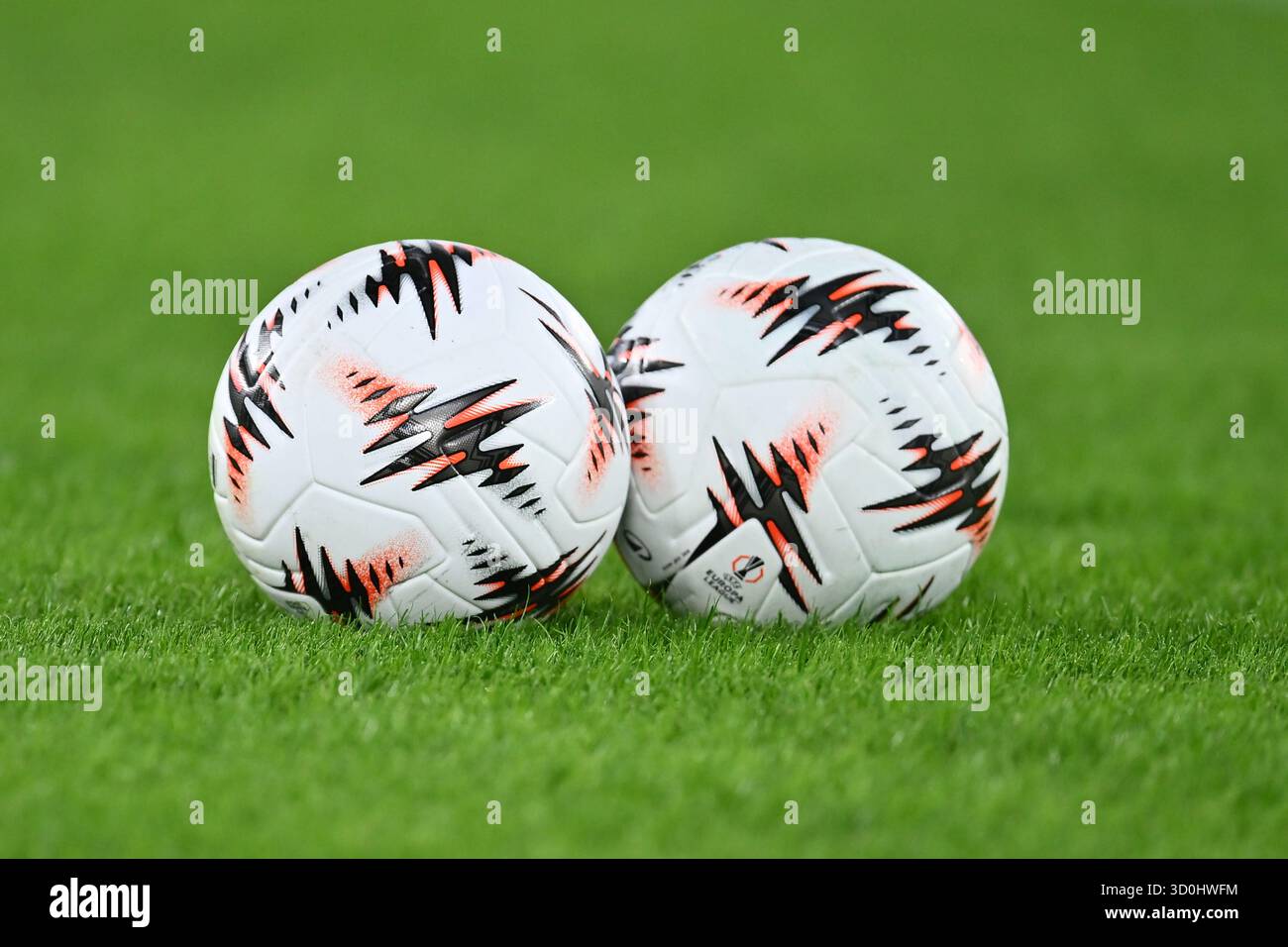 Official balls during the UEFA Europa League phase day 3 football match ...