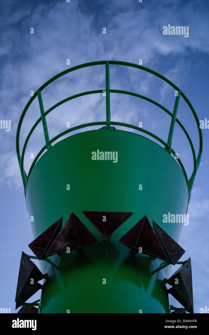 GREEN SIGN BEACON Stock Photo - Alamy