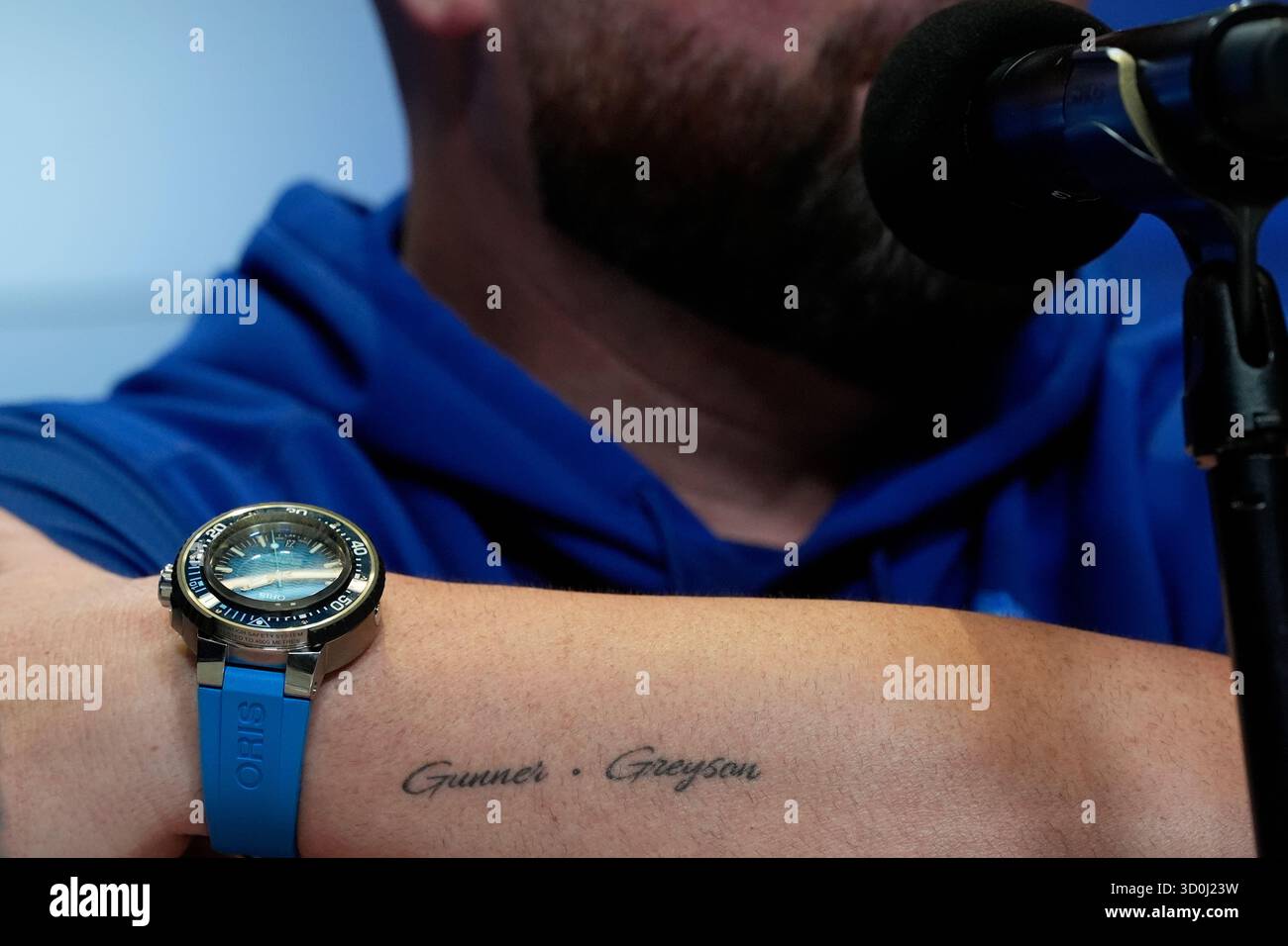 Toronto Blue Jays manager John Schneider's tattoo with two sons' names ...