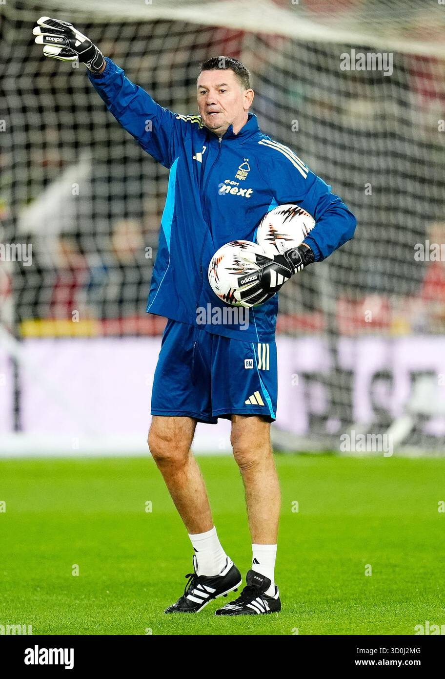 Nottingham Forest goalkeeping coach Billy Mercer ahead of the UEFA ...