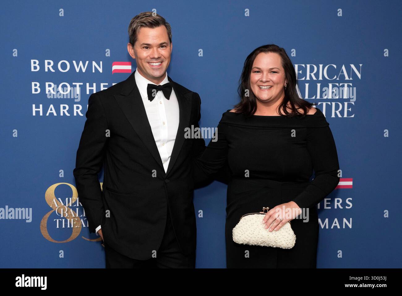 Andrew Rannells and Natalie Ann Whitney attend the American Ballet ...