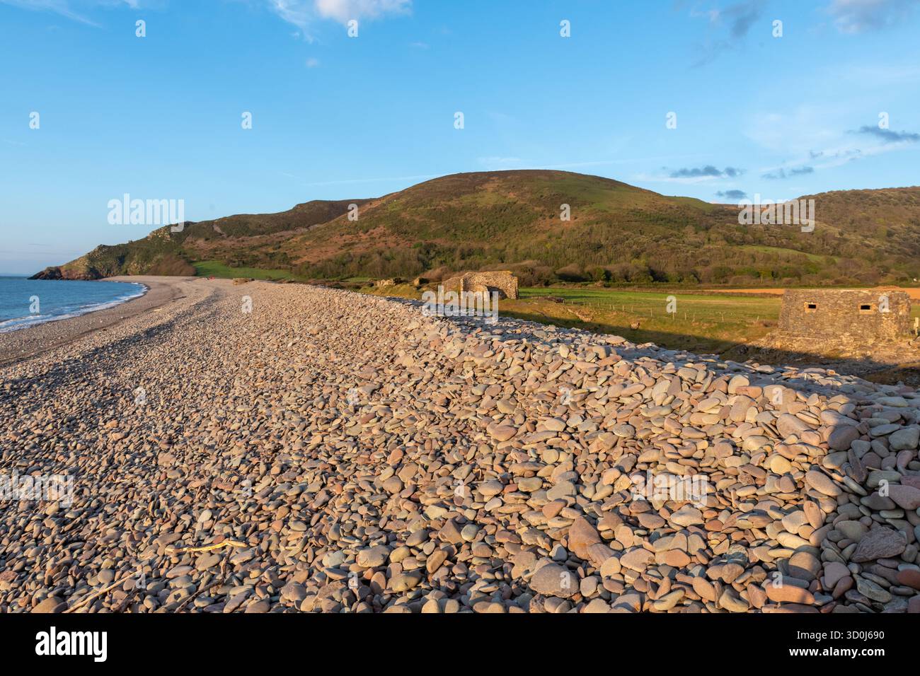 Landscape photo of Bossington beach in Exmoor National Park Stock Photo ...