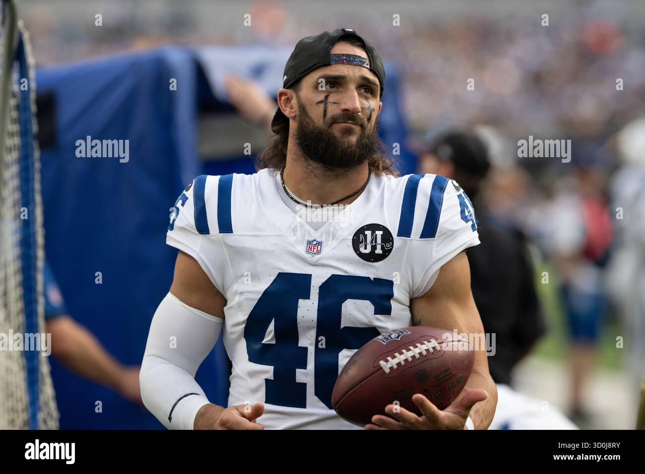Indianapolis Colts long snapper Luke Rhodes (46) walks on the field ...
