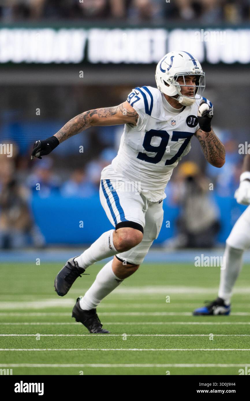 Indianapolis Colts defensive end Laiatu Latu (97) runs during an NFL ...