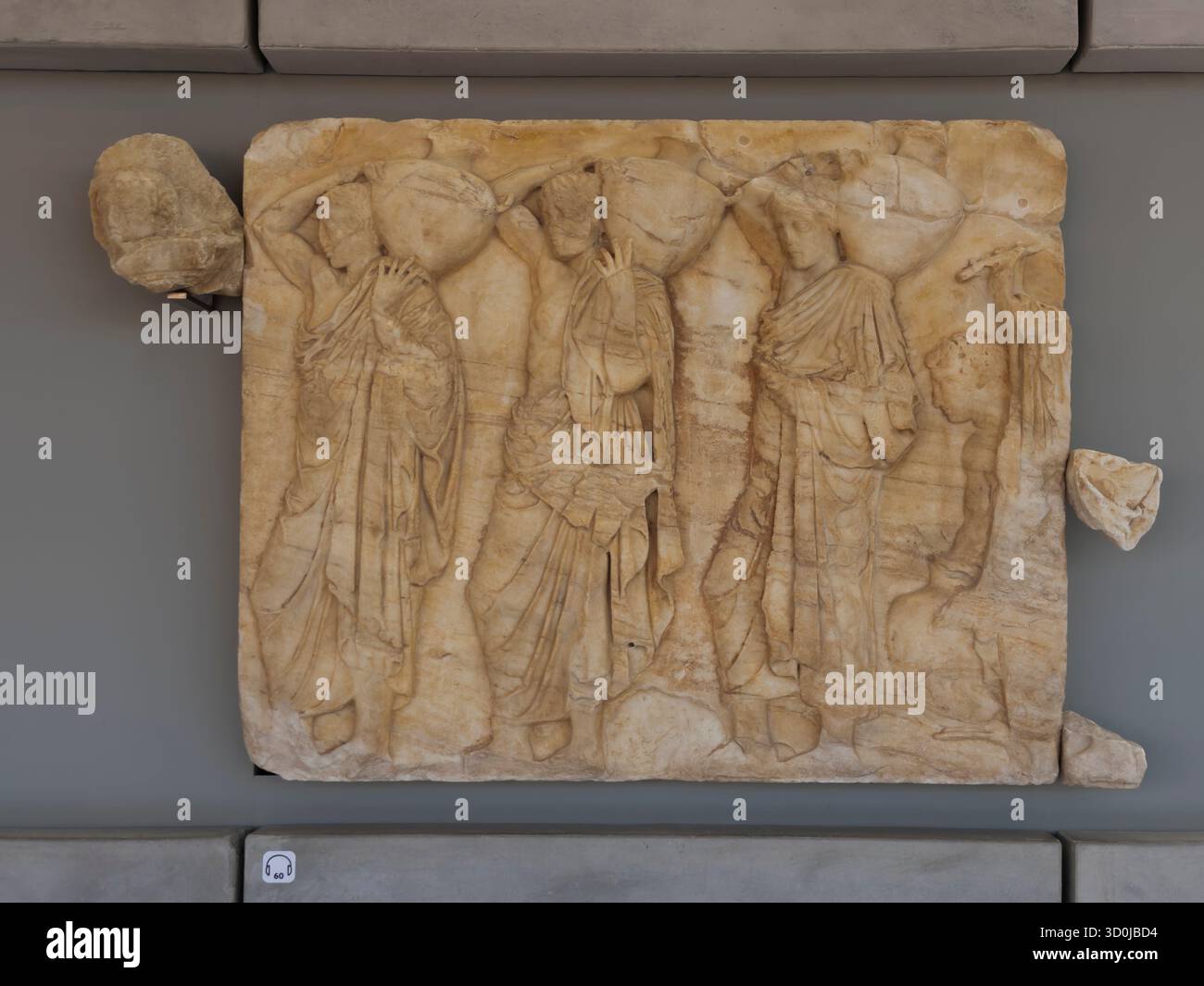 A 5th century BC limestone bas relief sculpture of Greek women ...