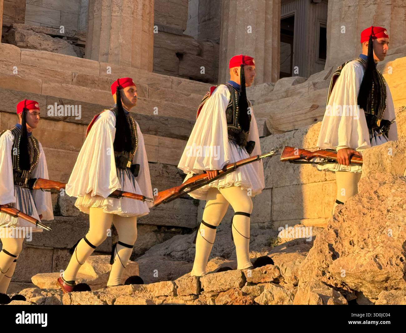 Greek men in tradtional costume at the Acropolis of Athens - Athens ...