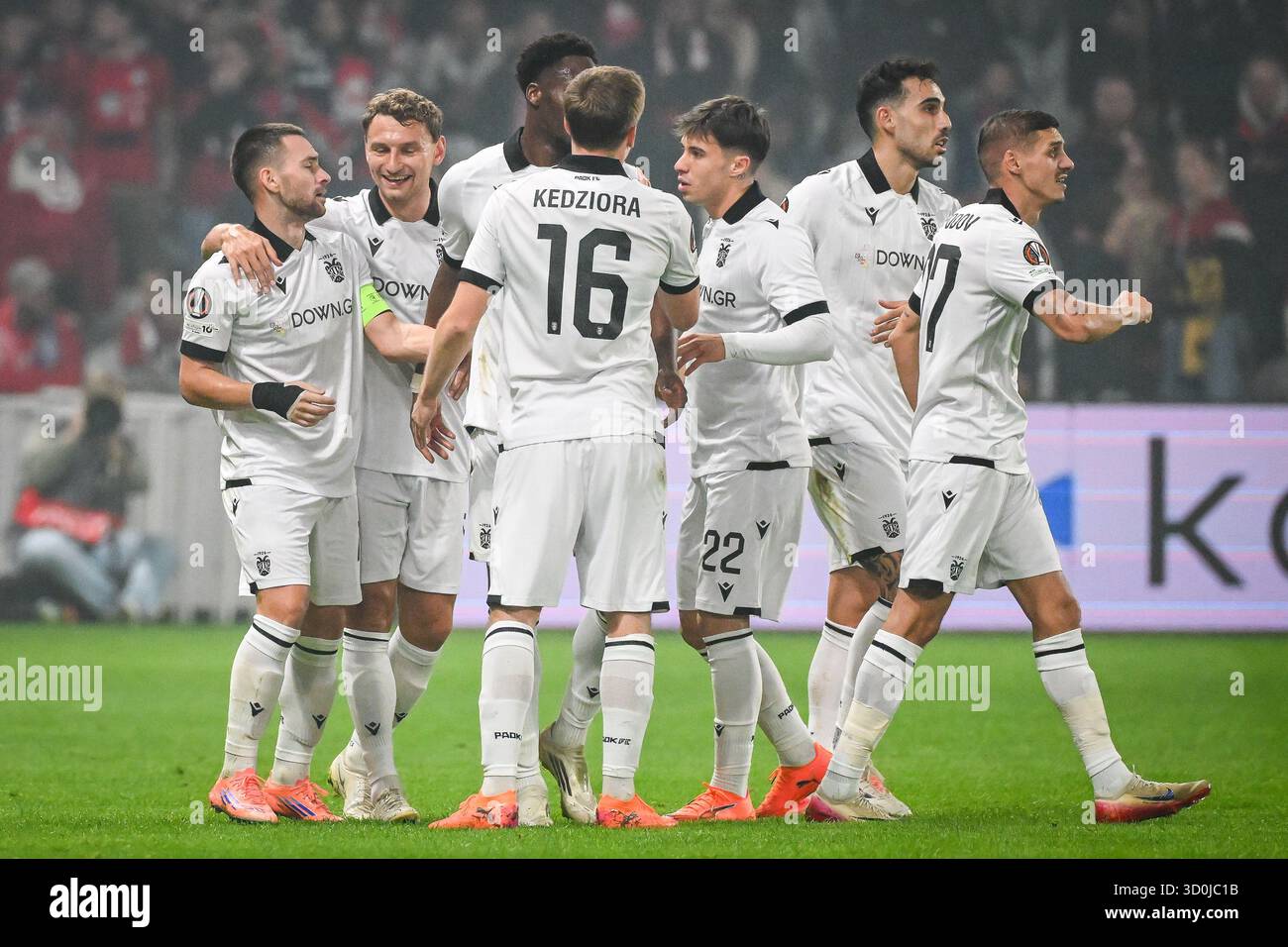 Andrija ZIVKOVIC of PAOK celebrate his goal with teammates during the ...