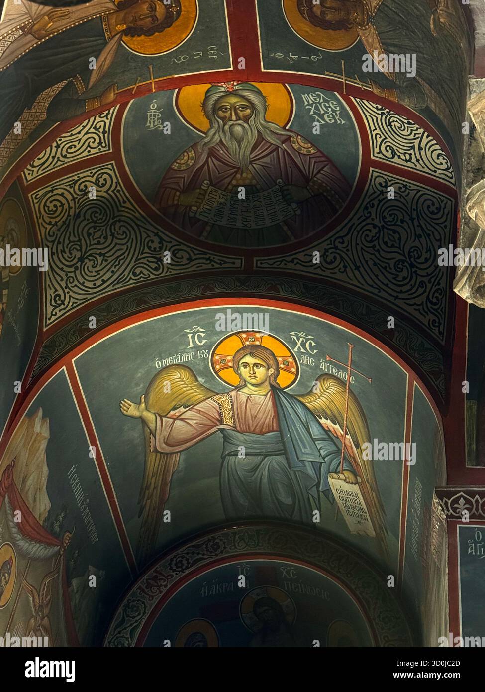 Angel mural in the Church of Panagia Kapnikarea built in the 11th ...