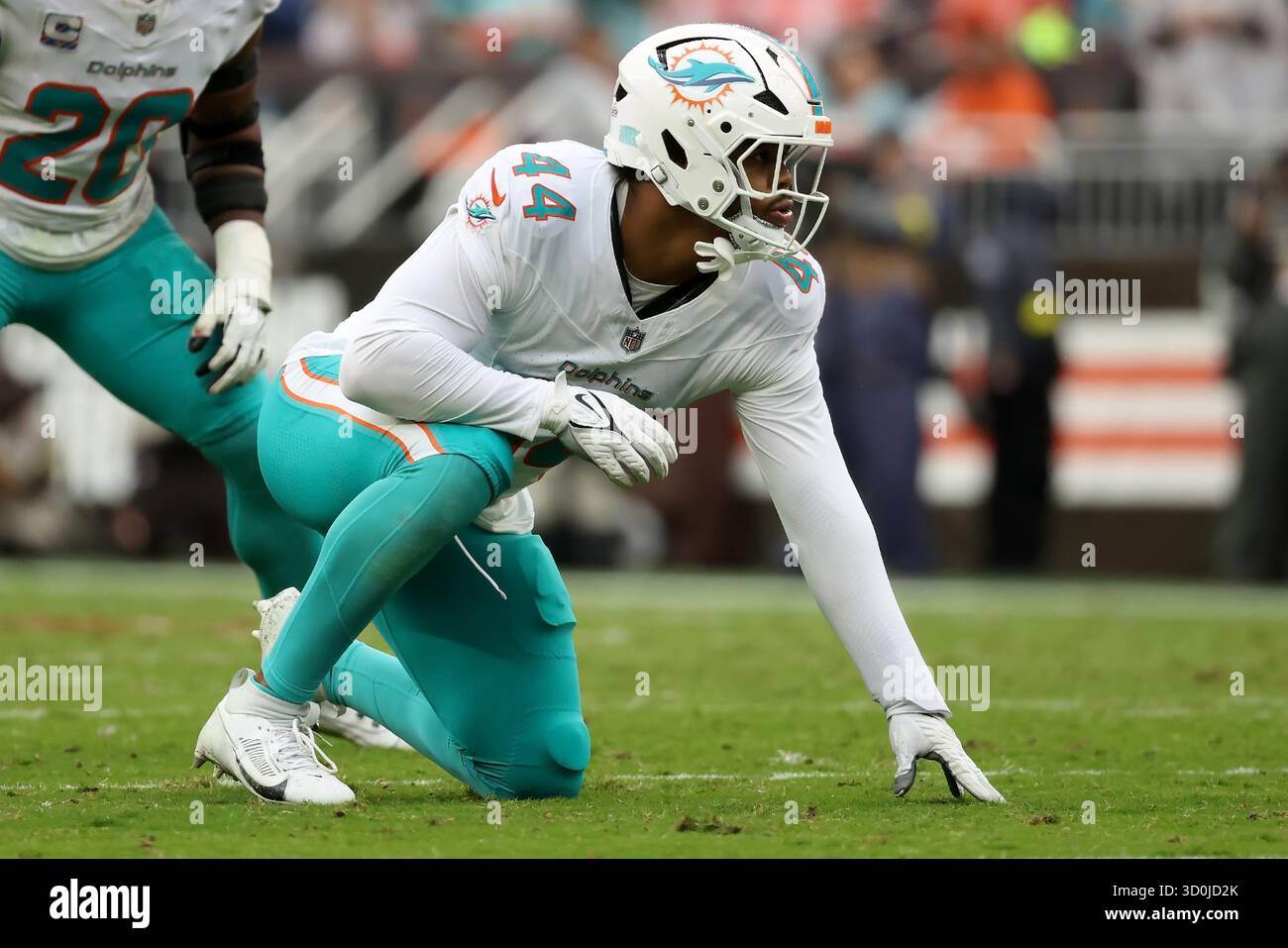 Miami Dolphins linebacker Chop Robinson (44) lines up for a play during ...