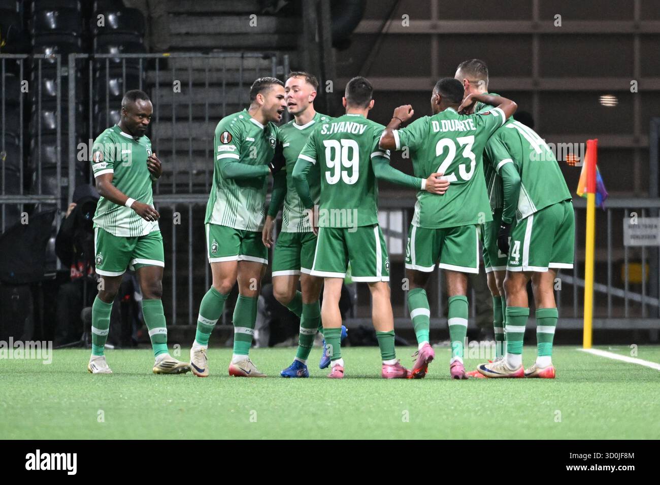 BERN, SWITZERLAND - OCTOBER 23: Team Ludogorets celebrating the score ...