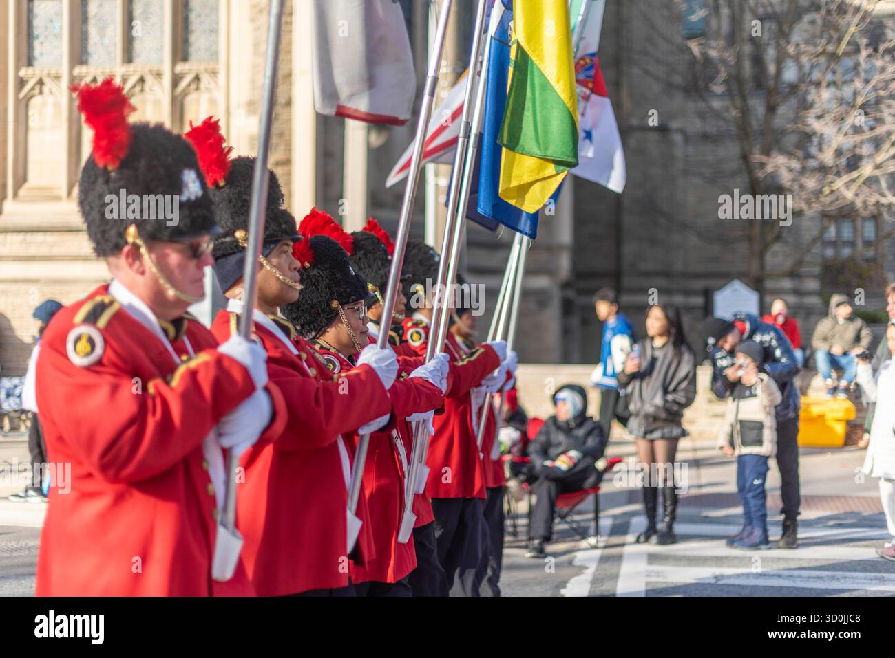 Toronto Ontario, Canada- November 24th, 2024: People marching with ...