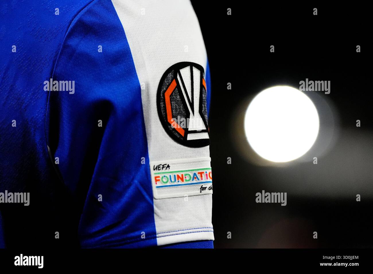 UEFA Europa League logo on a shirt at the City Ground, Nottingham ...