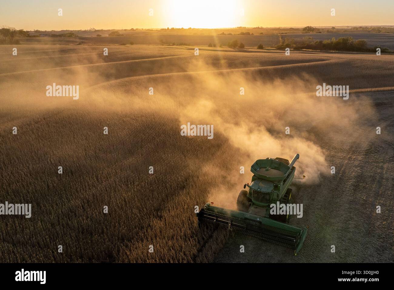 Rodney Egger harvests soybeans with a combine on Wednesday, Oct. 22 ...