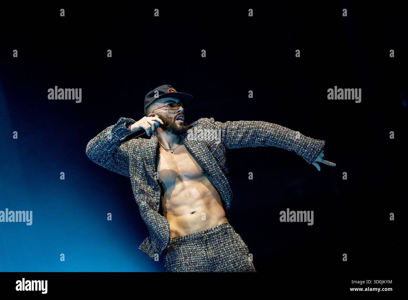 The singer Manuel Turizo during a concert at the Movistar Arena, on ...