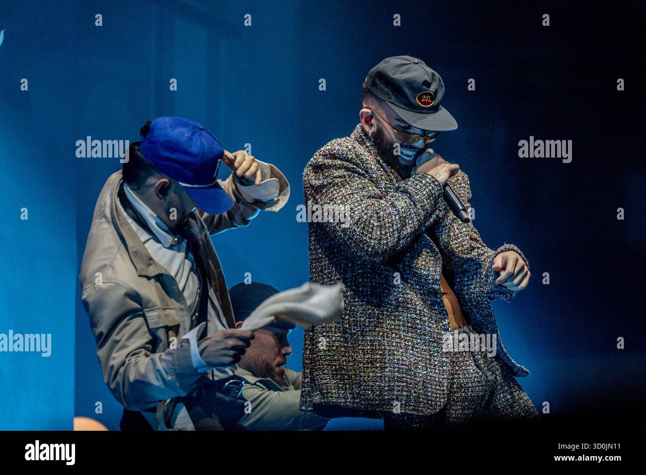 The singer Manuel Turizo during a concert at the Movistar Arena, on ...