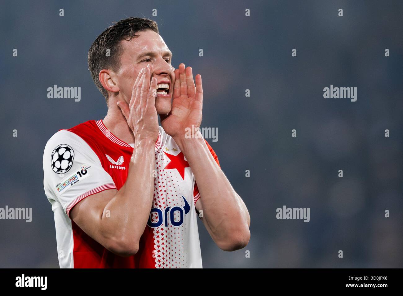 Lukas Provod SK Slavia Praha reacts during the UEFA Champions League ...