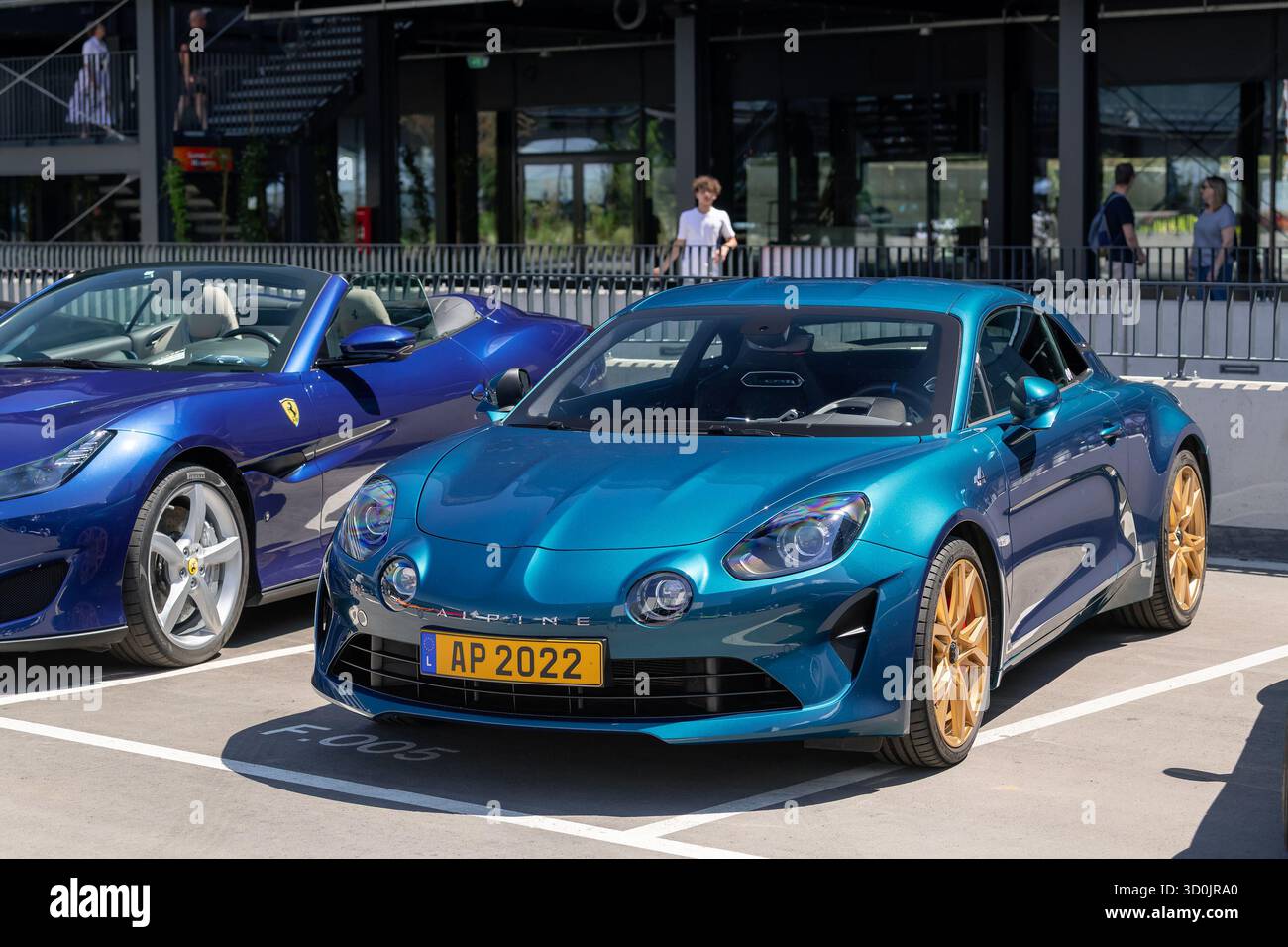 Blue alpine a110 parked hi-res stock photography and images - Alamy