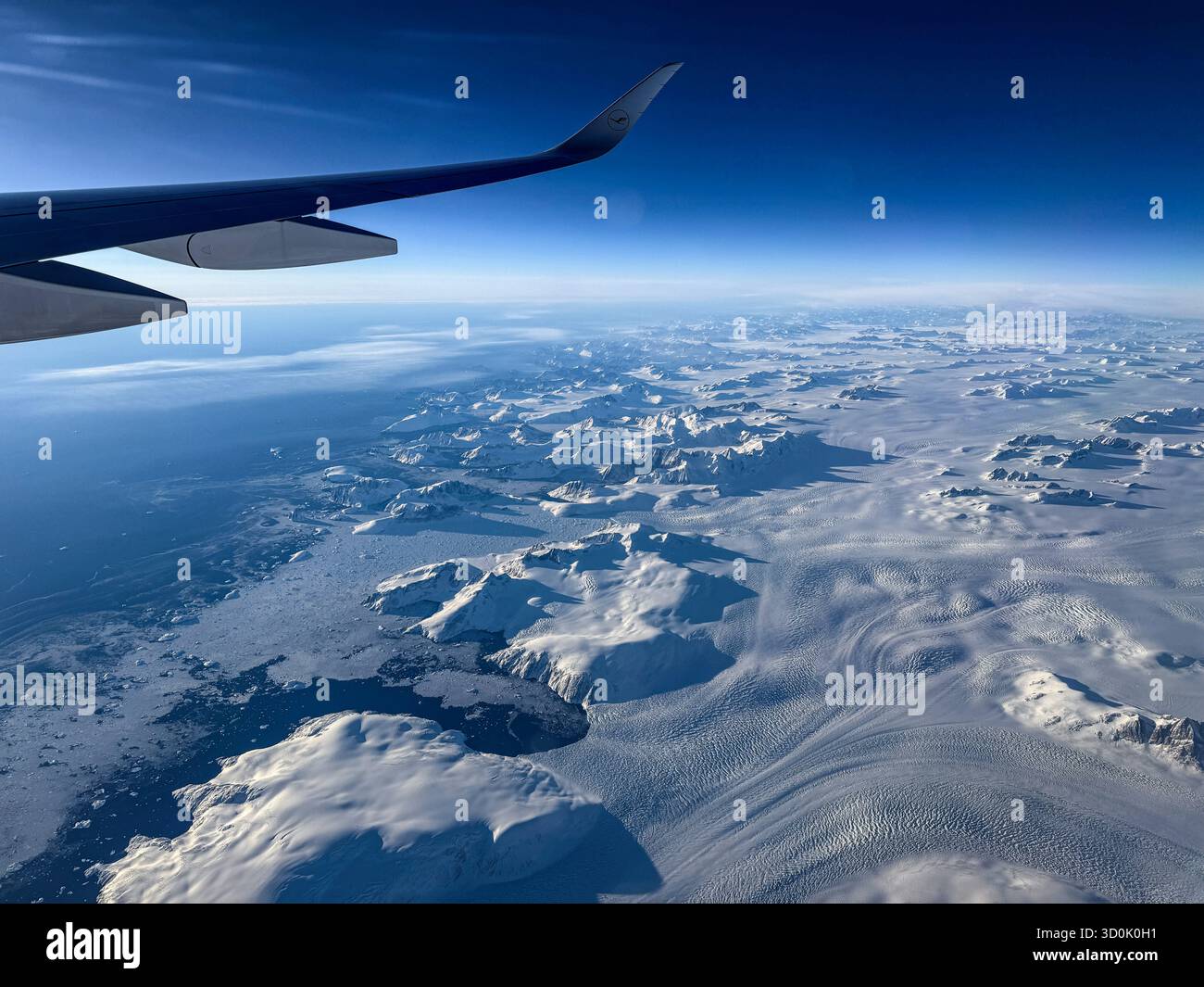 Greenland. 23rd Oct, 2025. View from an airplane flying over Greenland ...